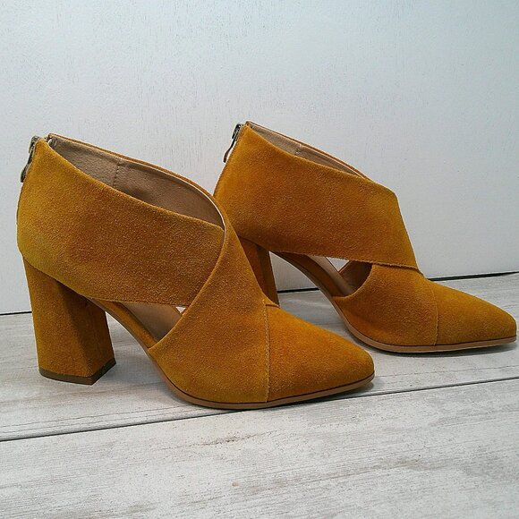 chelsea crew | Shoes | Chelsea Crew Christina Deep Yellow Suede Chunky ...